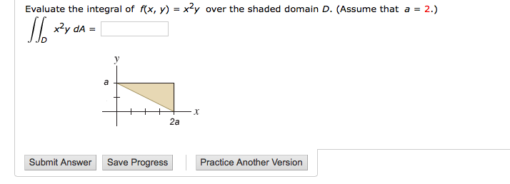 Solved Evaluate the integral of f(x, y) = x^2y over the | Chegg.com