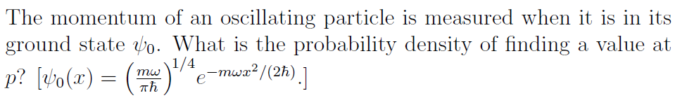 Solved The momentum of an oscillating particle is measured | Chegg.com