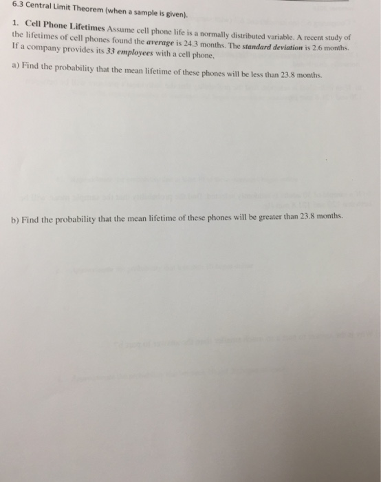Solved Cell Phone Lifetimes Assume cell phone life is a | Chegg.com