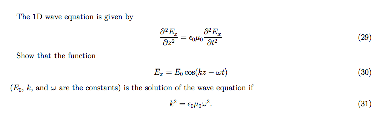 Solved The 1D wave equation is given by partial | Chegg.com