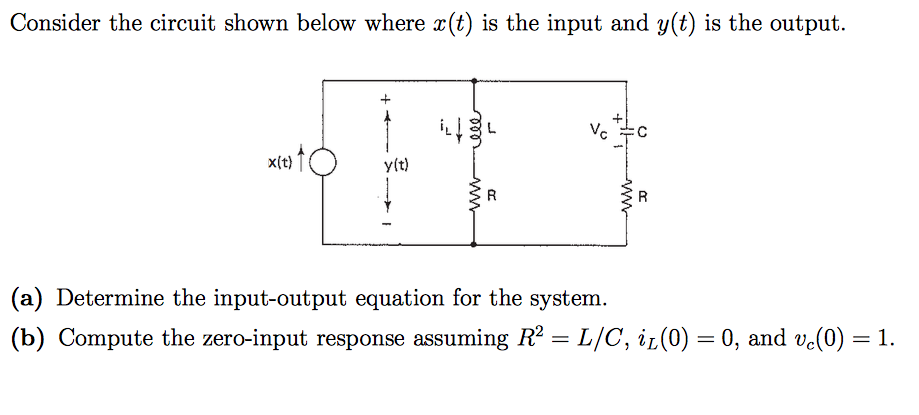 Solved Consider the circuit shown below where x(t) is the | Chegg.com