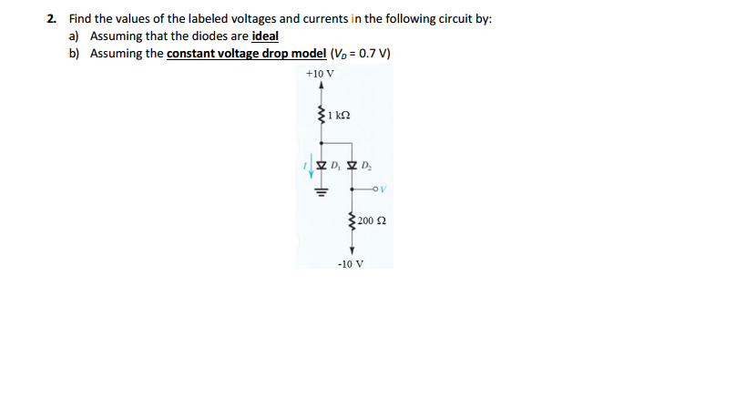 Solved Find the values of the labeled voltages and currents | Chegg.com