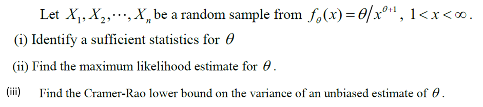 Solved Let X_1, X_2, ..., X_n be a random sample from | Chegg.com Solved Let X_1, X_2, ..., X_n be a random sample from | Chegg.com