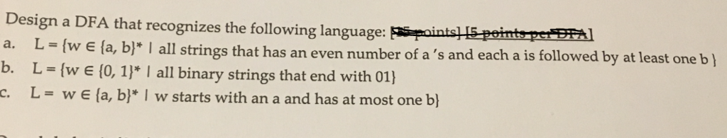 Solved Design a DFA that recognizes the following language: | Chegg.com