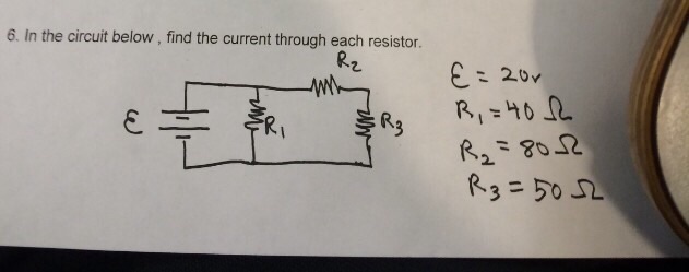 Solved In the circuit below, find the current through each | Chegg.com