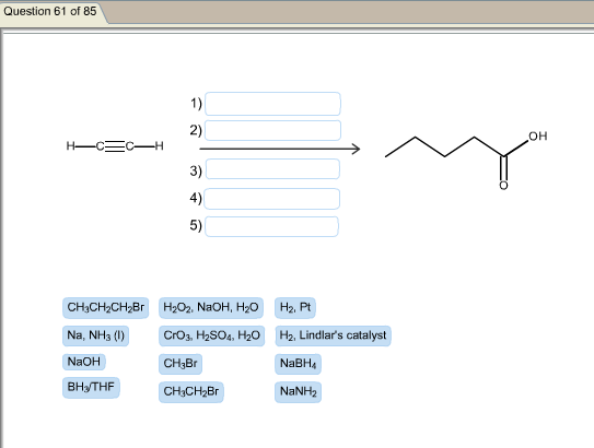 Solved In each reactant box, place the best reagent and | Chegg.com
