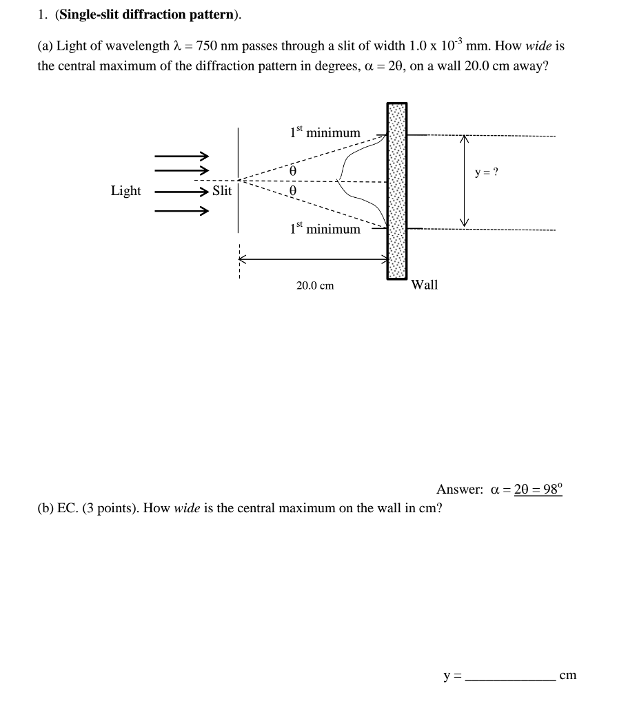 Solved (a) Light of wavelength lambda = 750 nm passes | Chegg.com