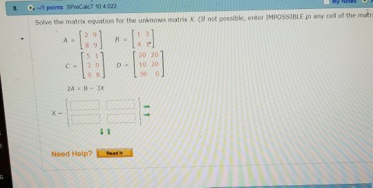 Solved 8. points SPreCalc7 10 4 022 My Notes Solve the | Chegg.com
