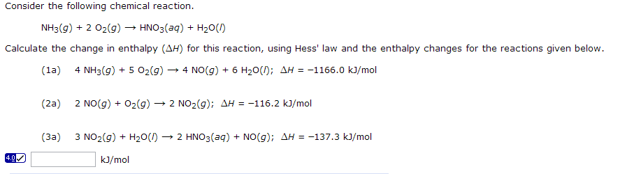 Consider the following chemical reaction. NH3(g) + 2 | Chegg.com