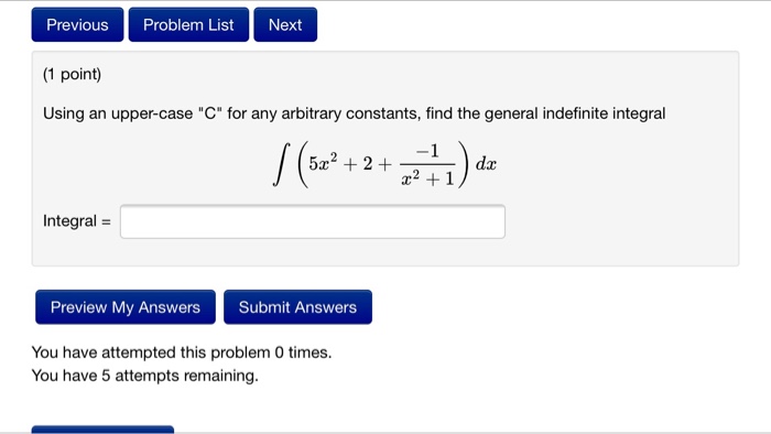 Solved Using an upper-case "C" for any arbitrary constants, | Chegg.com