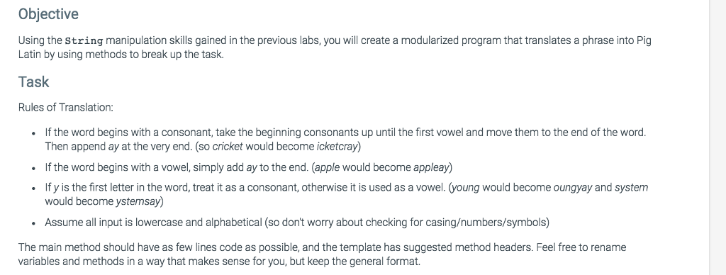 Solved Objective Using the string manipulation skills gained | Chegg.com