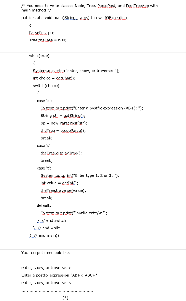 Solved Please make sure the main method and the output same | Chegg.com