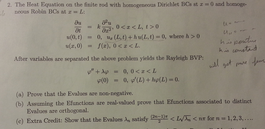 Can anyone help me with this heat equation with | Chegg.com
