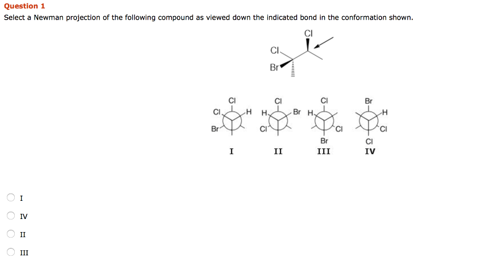 Solved Select A Newman Projection Of The Following Compound
