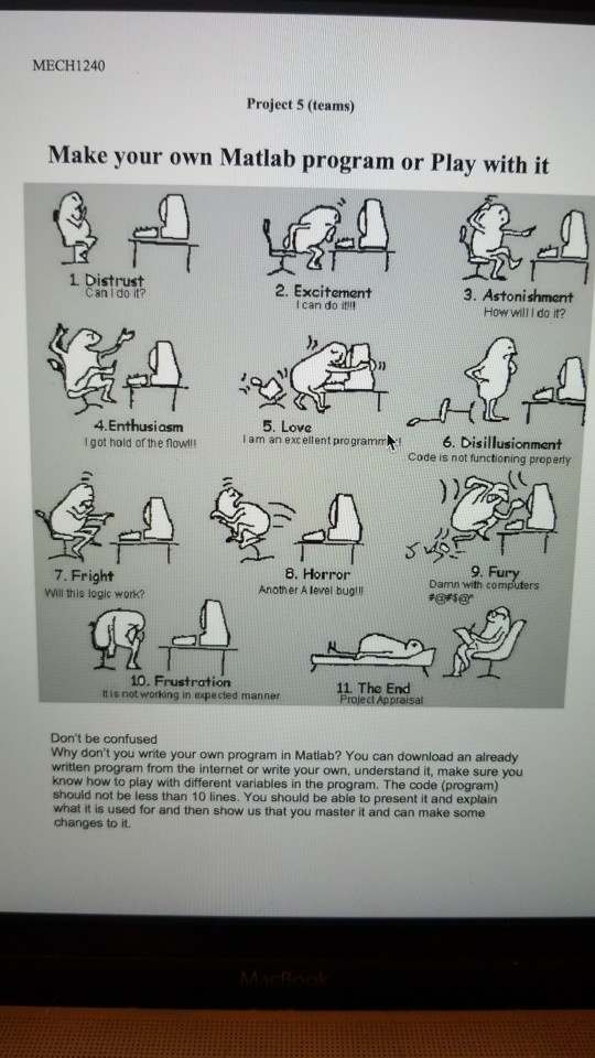 MECH1240 Project 5 (teams) Make your own Matlab | Chegg.com