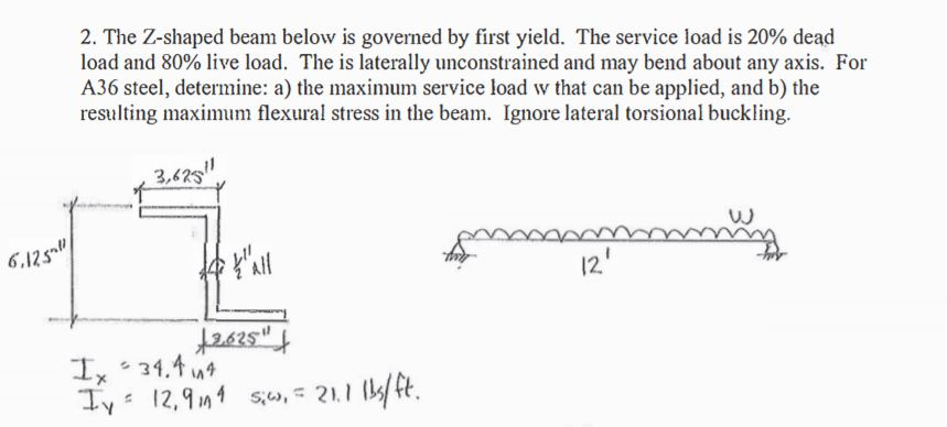 Solved 2. The Z-shaped beam below is governed by first | Chegg.com