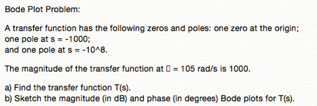 Solved A transfer function has the following zeros and | Chegg.com
