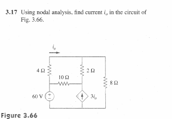 Solved 3.17 Using nodal analysis, find current i in the | Chegg.com