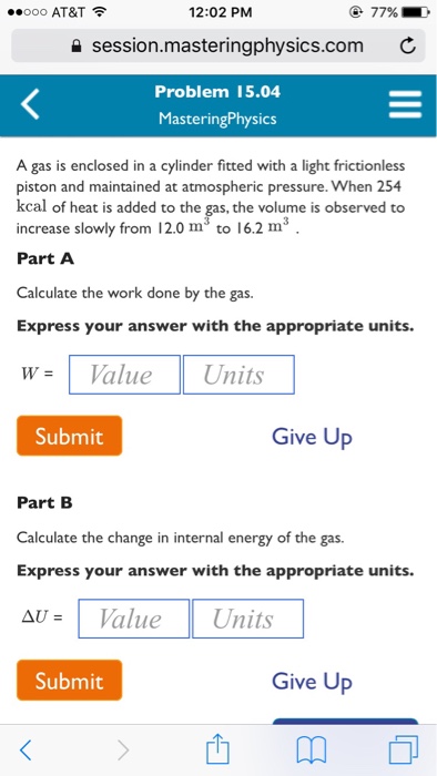 Solved A gas is enclosed in a cylinder fitted with a light | Chegg.com