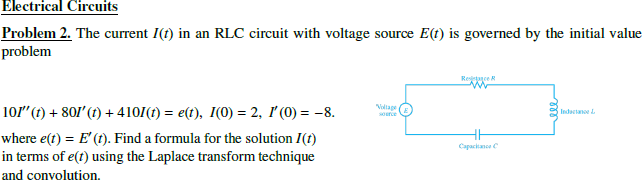 Solved Electrical Circuits Problem 2. The current I(t) in an | Chegg.com