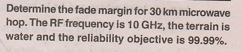 Solved Determine the fade margin for 30 km microwave hop. | Chegg.com