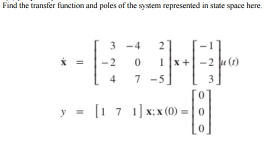 Solved Find the transfer function and poles of the system | Chegg.com
