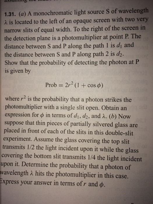 Solved A monochromatic light source S of wavelength lambda | Chegg.com
