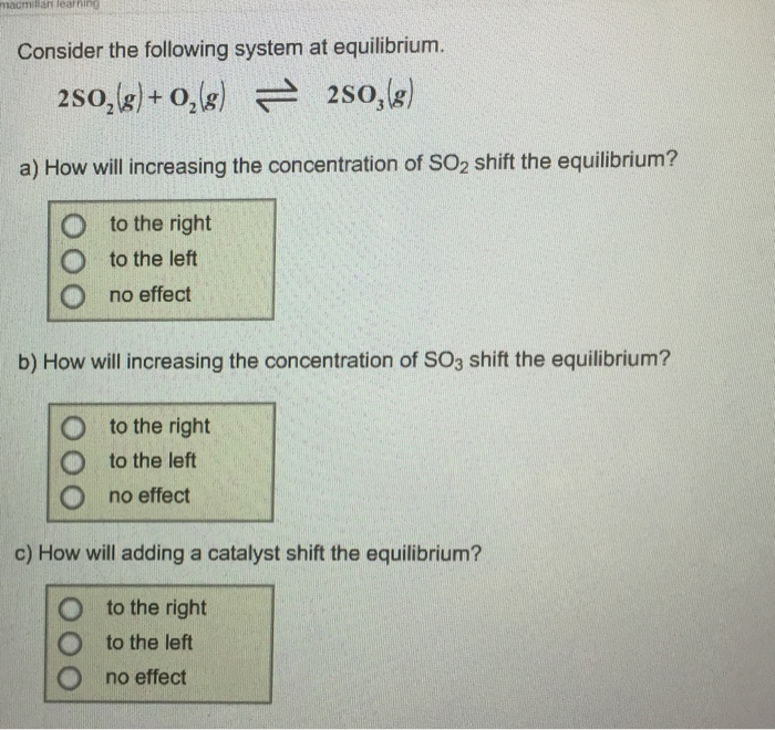 Solved Consider the following system at equilibrium. | Chegg.com