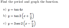 Solved Find the period and graph the function. Y = tan 4x | Chegg.com