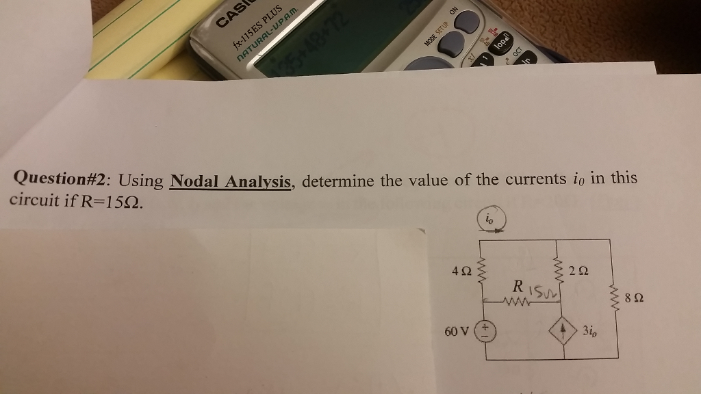 Solved Using Nodal Analysis, determine the value of the | Chegg.com