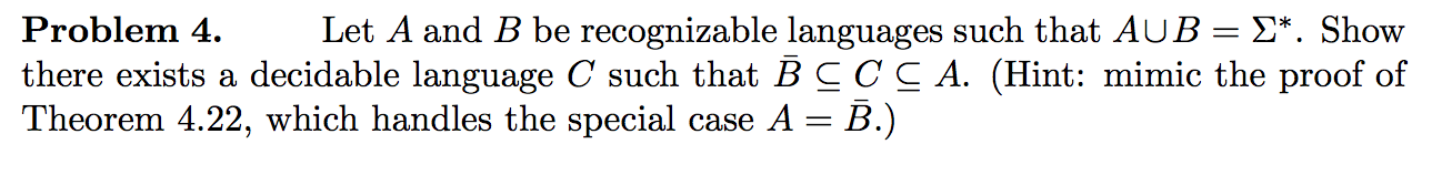 Let A and B be recognizable languages such that A B | Chegg.com
