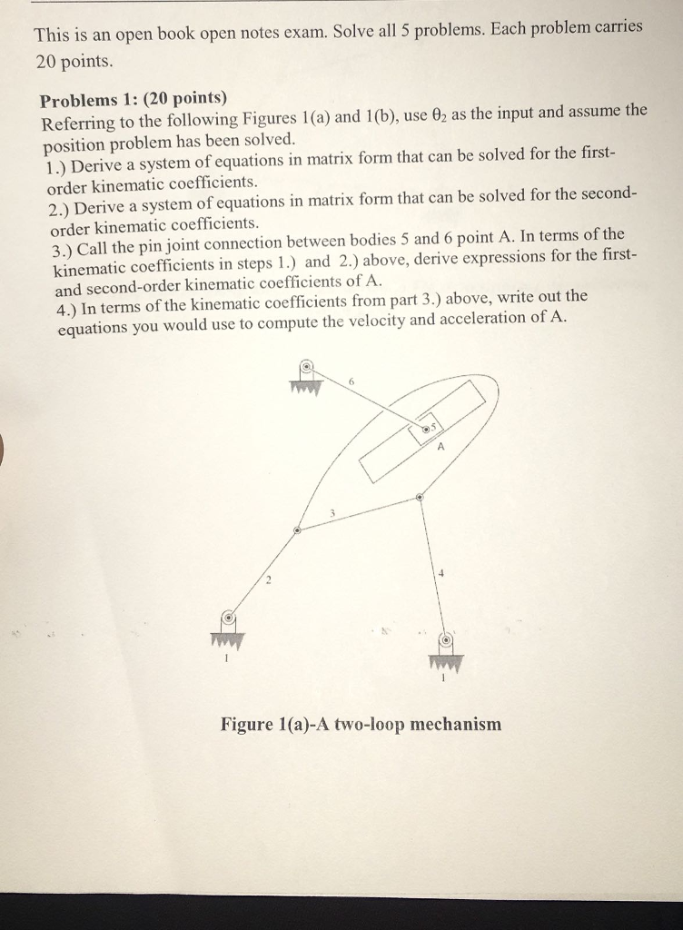This is an open book open notes exam. Solve all 5 | Chegg.com