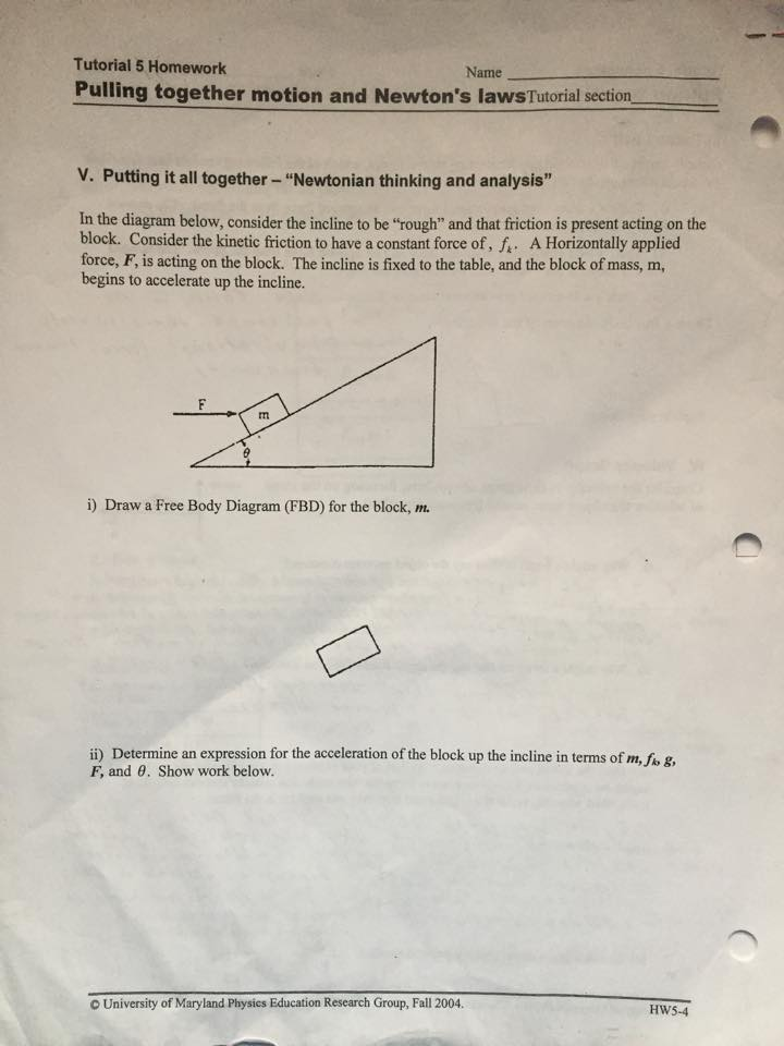 Solved V. Putting it all together - "Newtonian thinking and | Chegg.com