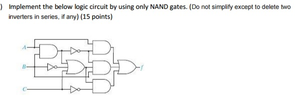 Solved Implement the below logic circuit by using only NAND | Chegg.com