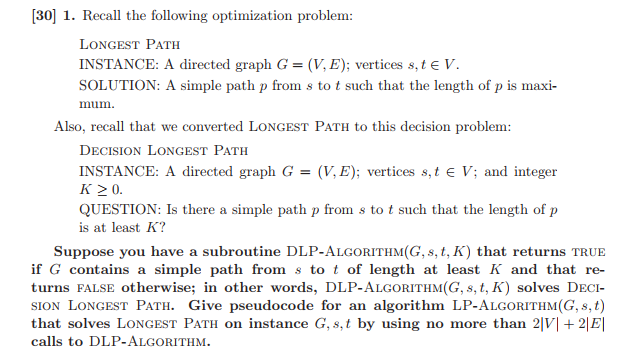 Solved [30] 1. Recall the following optimization problem: | Chegg.com