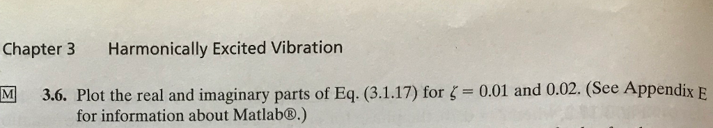 Solved Chapter 3 Harmonically Excited Vibration M 3.6. Plot | Chegg.com
