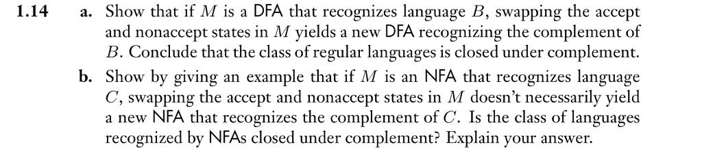 Solved a. Show that if M is a DFA that recognizes language | Chegg.com