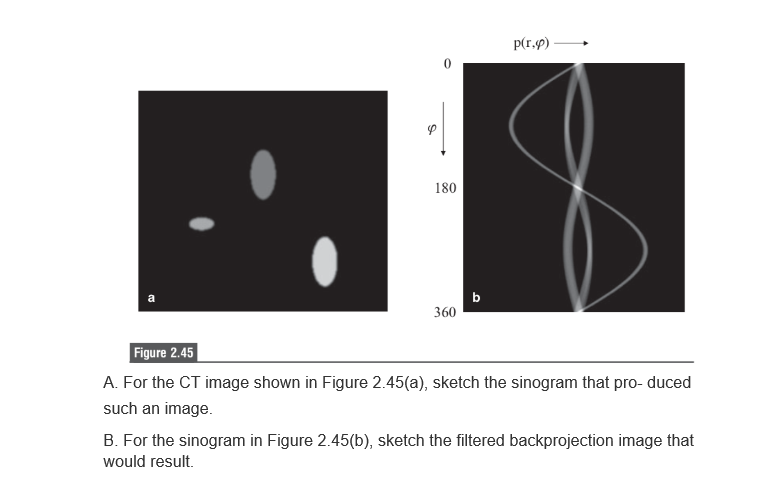 For the CT image shown in Figure 2.45(a), sketch | Chegg.com