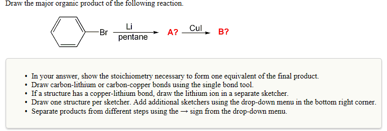 Solved Draw the major organic product of the following | Chegg.com
