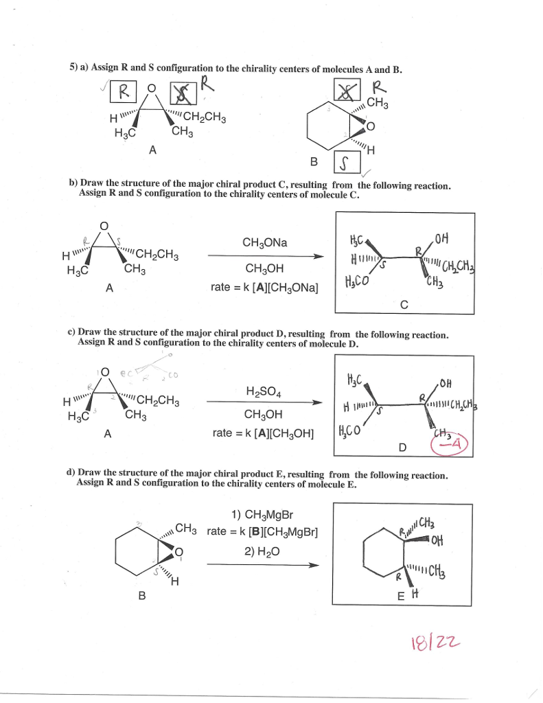 Solved a) Assign R and S configuration to the chirality | Chegg.com