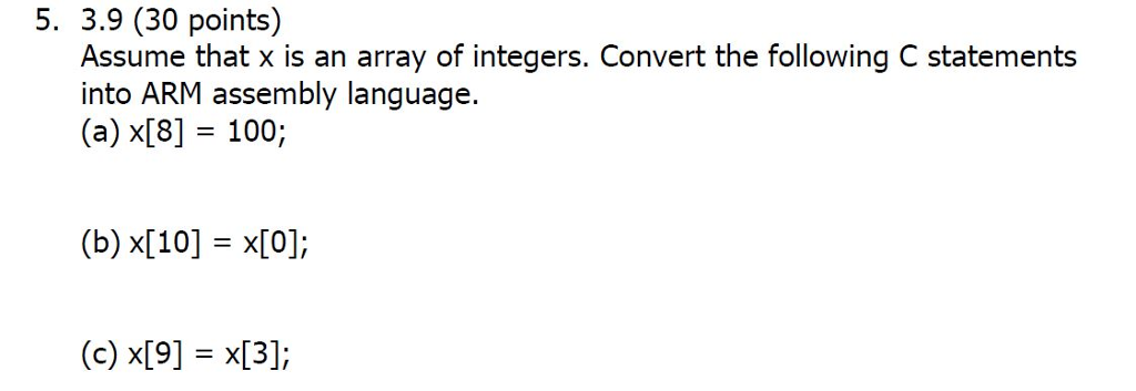 Solved Assume that x is an array of integers. Convert the | Chegg.com