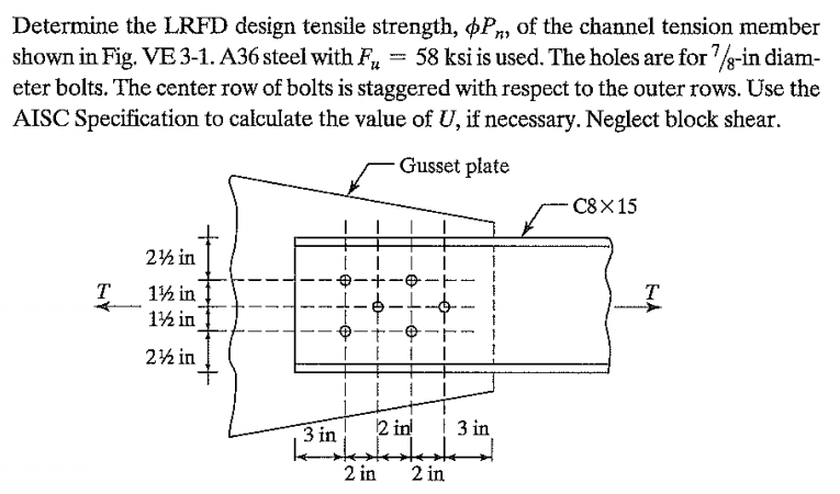 Solved Determine the LRFD design tensile strength, P,, of | Chegg.com
