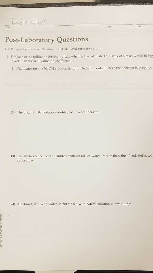 Solved For each of the following errors, indicate whether | Chegg.com