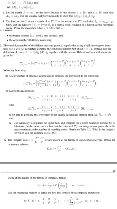 Solved Let the matrix A = uv^T be the outer product of the | Chegg.com