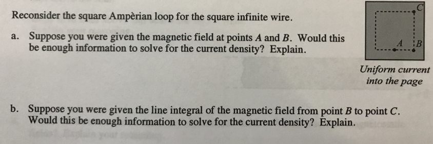 Solved Reconsider the square Ampèrian loop for the square | Chegg.com