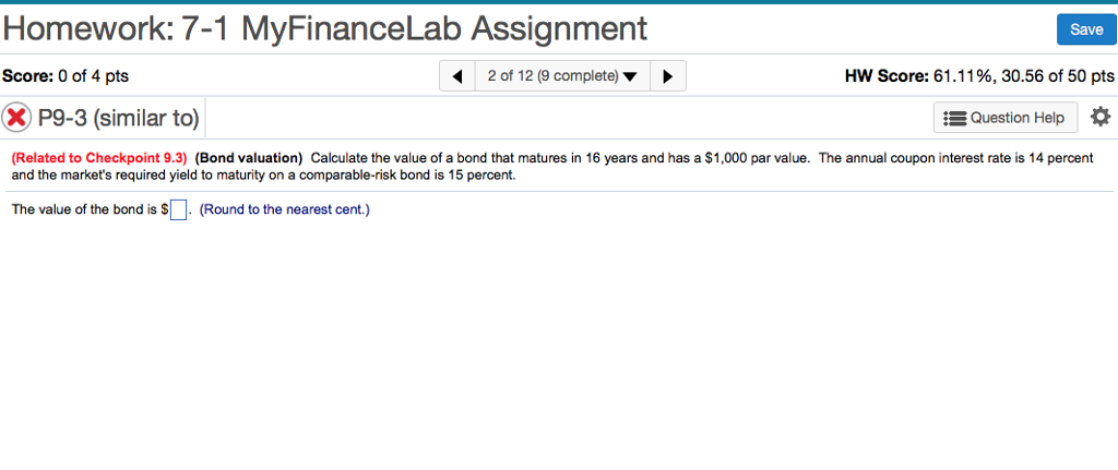 Solved Homework 7 1 Myfinancelab Assignment Save Score 0