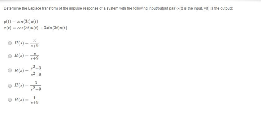 Solved Determine the Laplace transform of the impulse | Chegg.com