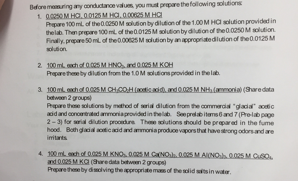 Solved For select solutions, record how you prepared the | Chegg.com