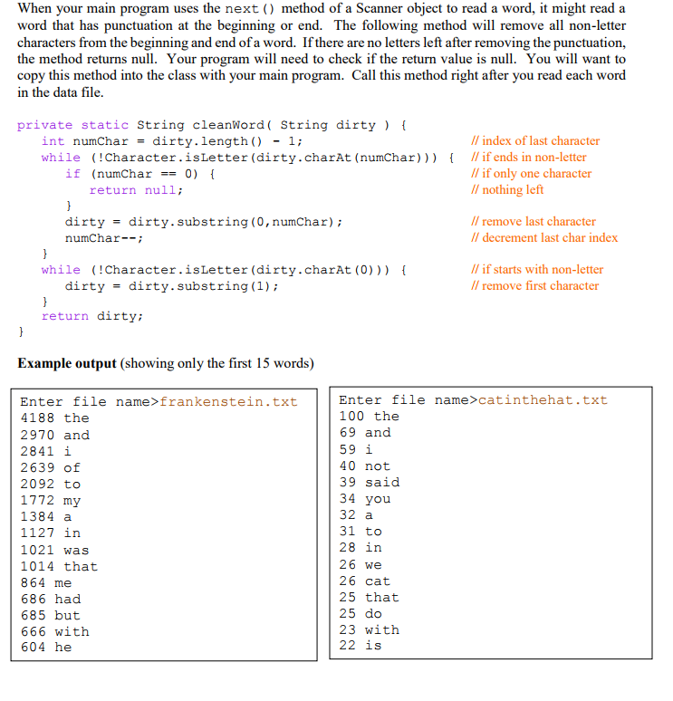 Solved -Write in java Write a program that reads a text | Chegg.com