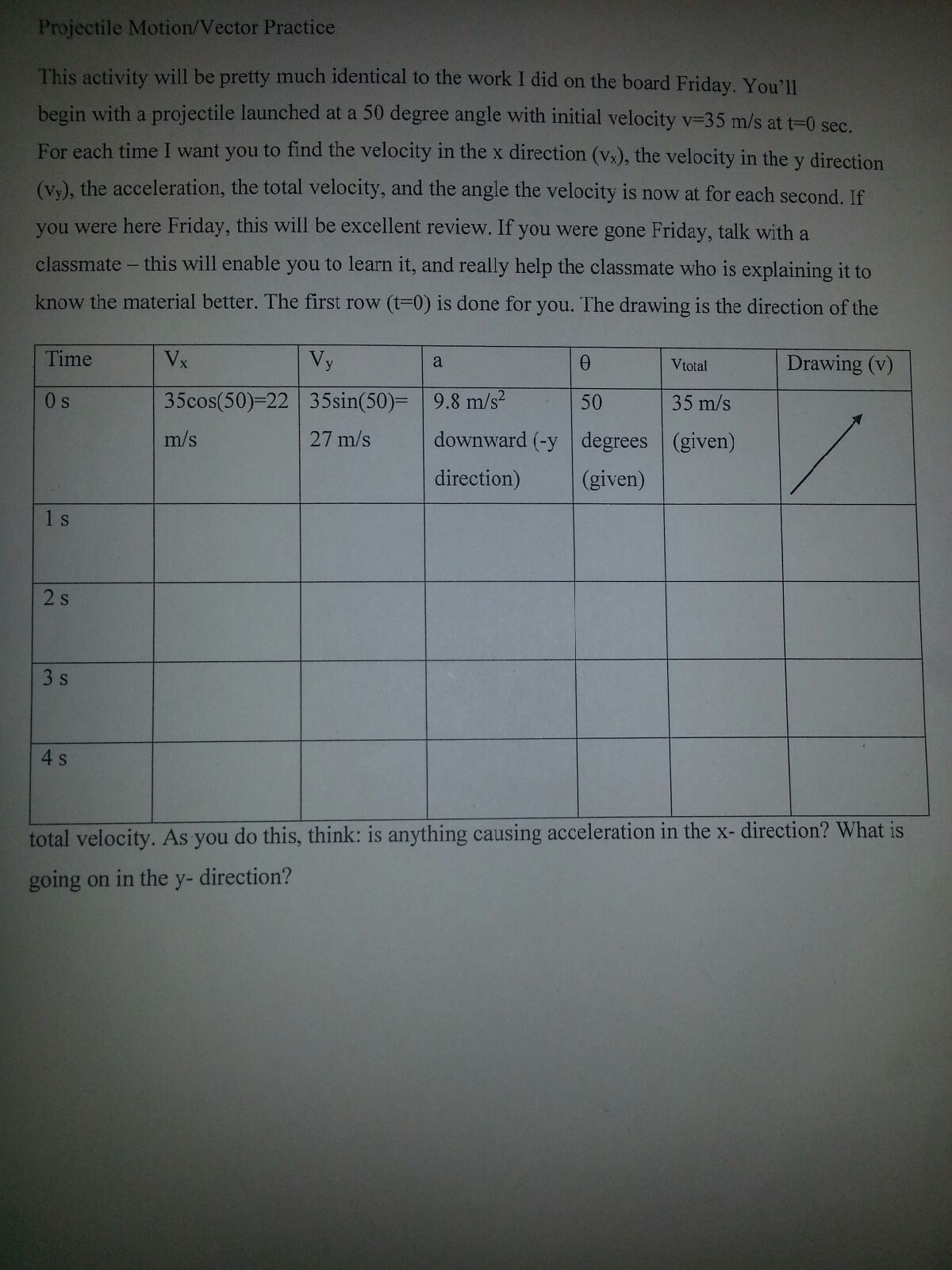 Solved Projectile Motion/Vector Practice This activity will | Chegg.com
